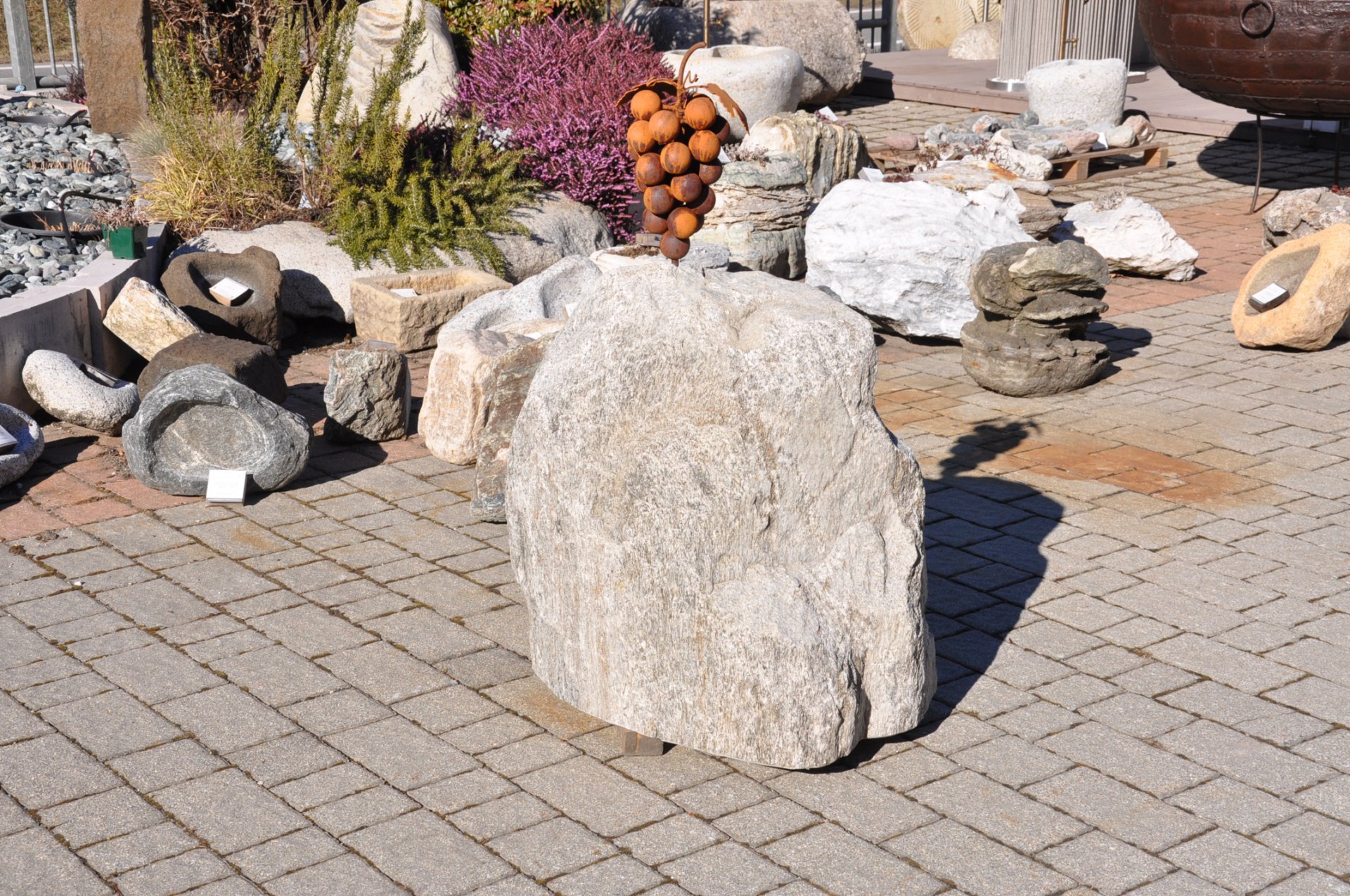 Steel grape on tonalite stone