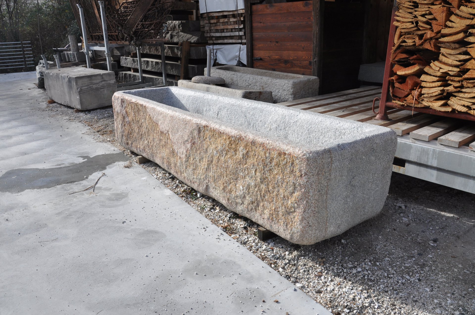 Large Silesian rectangular granite fountain
