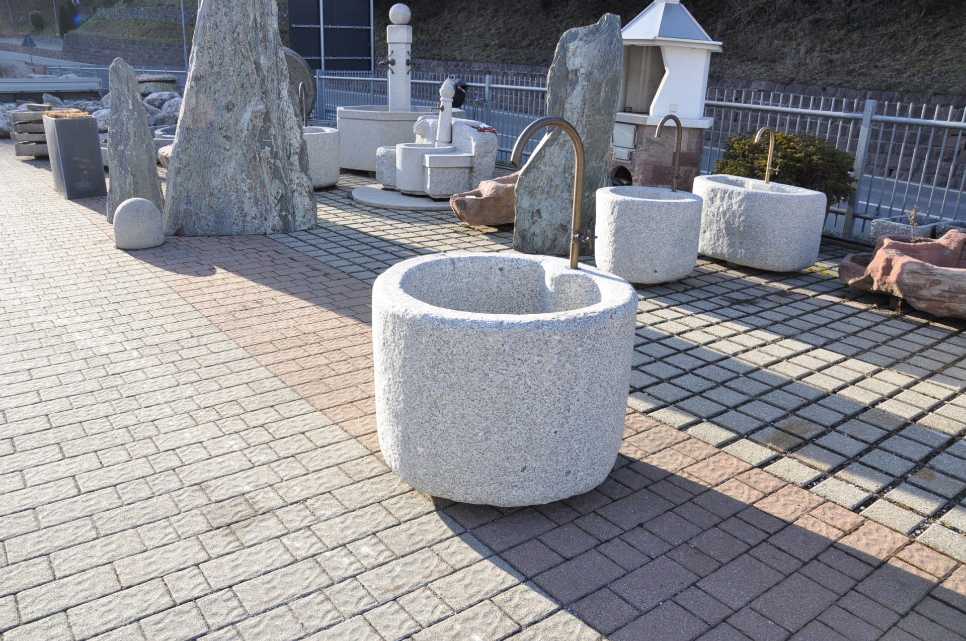 round Silesian granite trough