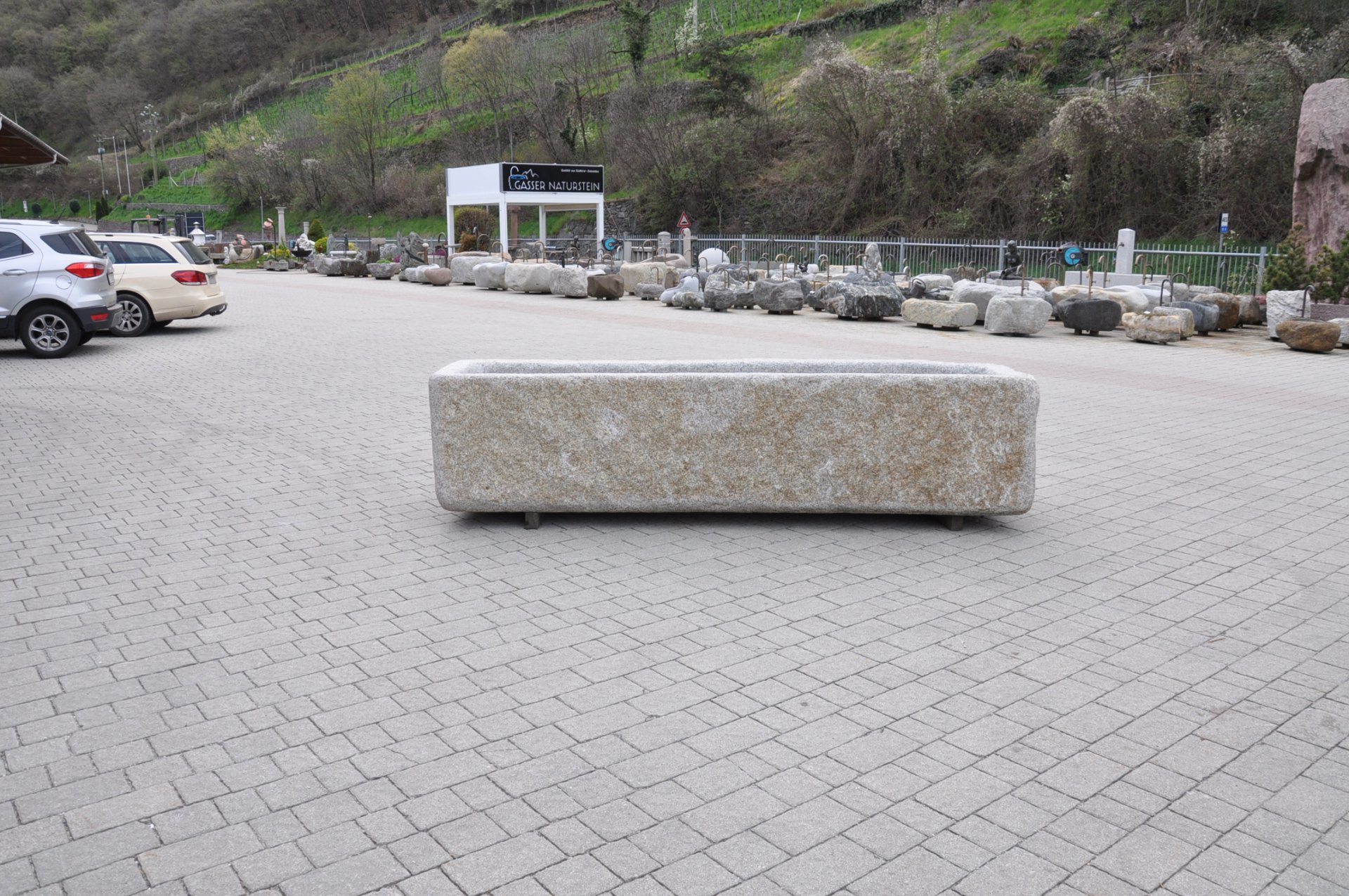 Large rectangular granite trough