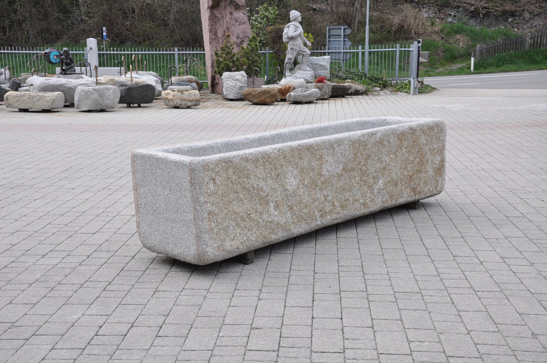 Large rectangular granite trough