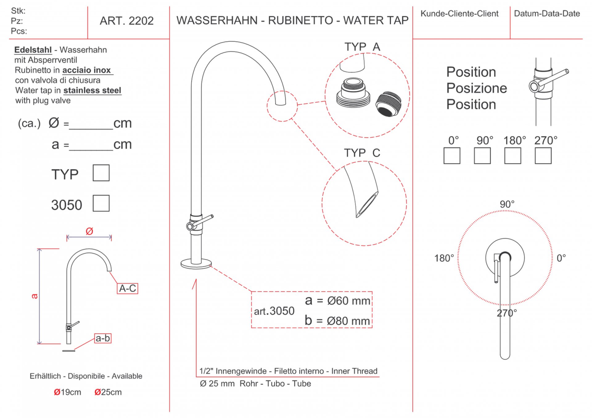 Stainless steel water tap