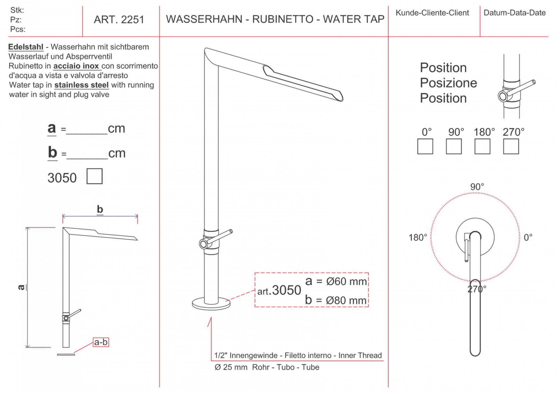 Stainless steel water tap