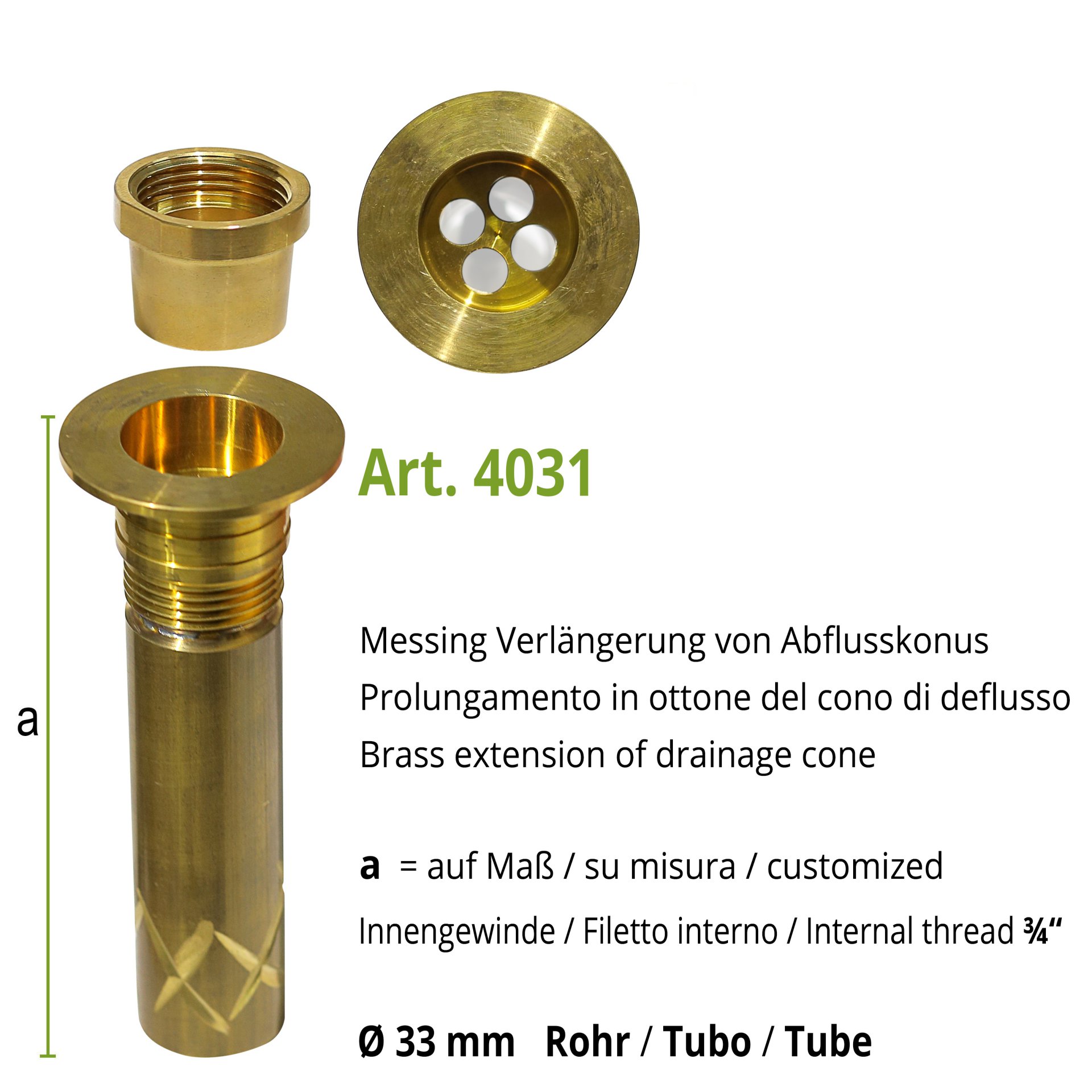 Extension of drain cone 1"