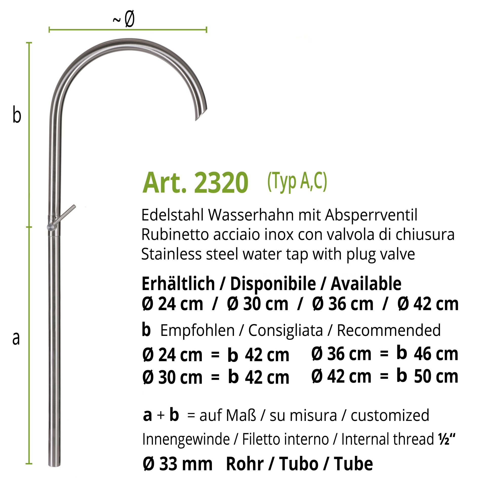 Stainless steel water tap