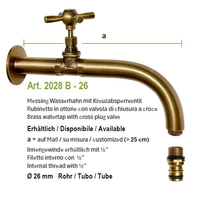Water tap for wall mounting